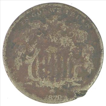 First Nickel Design 1860's-80's Era - US Shield Nickel US Type Coin ...