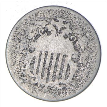 First Nickel Design 1860's-80's Era - US Shield Nickel US Type Coin ...