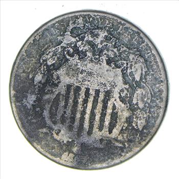 First Nickel Design 1860's-80's Era - US Shield Nickel US Type Coin ...