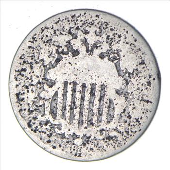 First Nickel Design 1860's-80's Era - US Shield Nickel US Type Coin ...