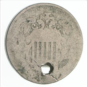 First Nickel Design 1860's-80's Era - US Shield Nickel US Type Coin ...