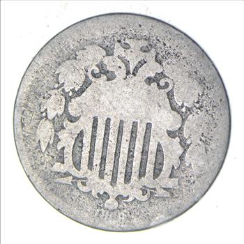 First Nickel Design 1860's-80's Era - US Shield Nickel US Type Coin ...