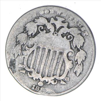 First Nickel Design 1860's-80's Era - US Shield Nickel US Type Coin ...