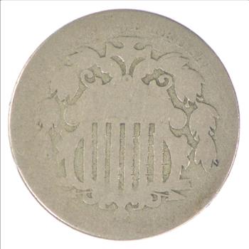 First Nickel Design 1860's-80's Era - US Shield Nickel US Type Coin ...