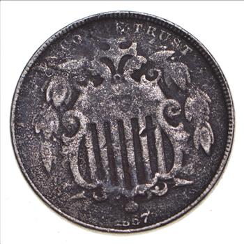 First US Nickel - 1867 - Shield Nickel - US Type Coin - Over 100 Years ...