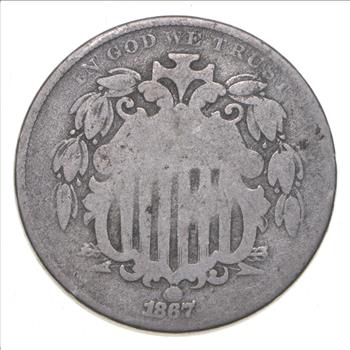 First US Nickel - 1867 - Shield Nickel - US Type Coin - Over 100 Years ...