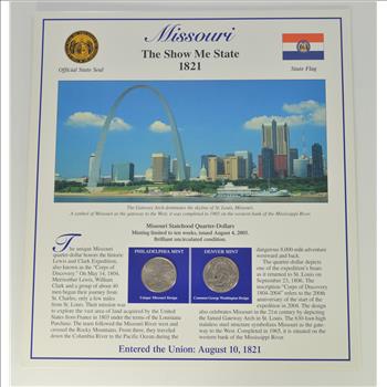 Full Color 2 Coin Ch BU Missouri State Quarter Beautifully Displayed ...