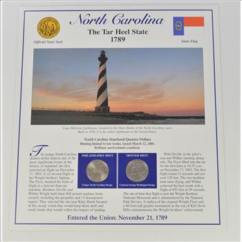 Full Color 2 Coin Ch BU North Carolina State Quarter Beautifully ...