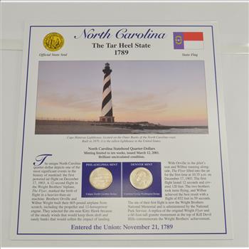 Full Color 2 Coin Ch BU North Carolina State Quarter Beautifully ...
