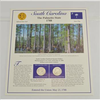 Full Color 2 Coin Ch BU South Carolina State Quarter Beautifully ...