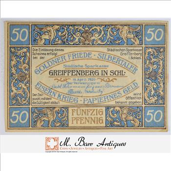 German - Notgeld Note - Historic - 1920's/30's Era - Great Art ...