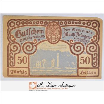 German - Notgeld Note - Historic - 1920's/30's Era - Great Art ...