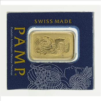 GOLD Bar PAMP Swiss Made 1g AU 999.9 Bar | Property Room