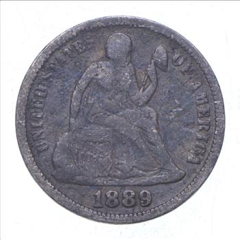 Historic 1889 Seated Liberty Dime | Property Room