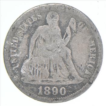 Historic 1890 Seated Liberty Dime | Property Room