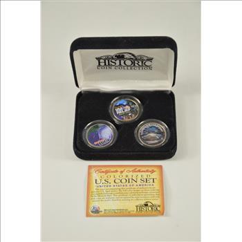 Historic Coin Collection - Colorized U.S. Coin Set Nicely Packed US ...