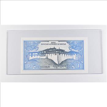 Historic World Bank Note 1980s Bhutan 1 Ngultrum Collectible Currency ...