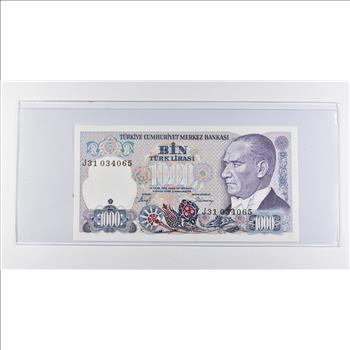 Historic World Bank Note 1984-97 Turkey 1000 Lirasi Collectible ...