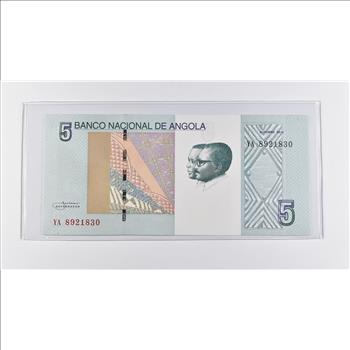 Historic World Bank Note 2012 Angola 5 Kwanzas Collectible Currency ...