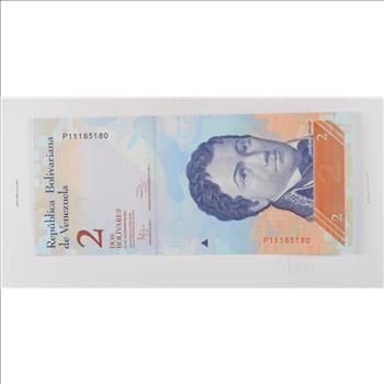 Historic World Bank Note 2012 Venezuela 2 Bolivares Collectible ...