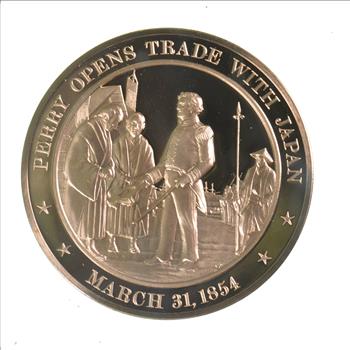HUGE Bronze Medal Depicting Perry Opens Trade With Japan | Property Room