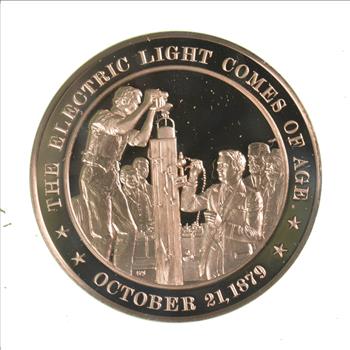 HUGE Bronze Medal Depicting The Electric Light Comes Of Age | Property Room