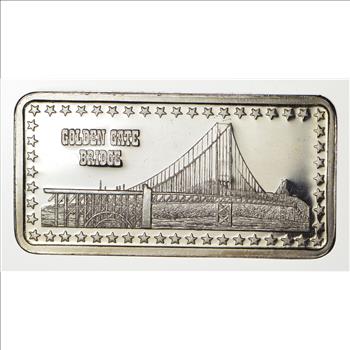 Limited - 1 Oz Silver Golden Gate Bridge Bar - .999 Fine Silver ...