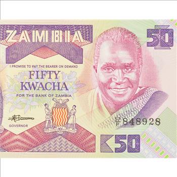 Limited Edition African Bank Of Zambia Fifty Kwacha Note - Uncirculated ...