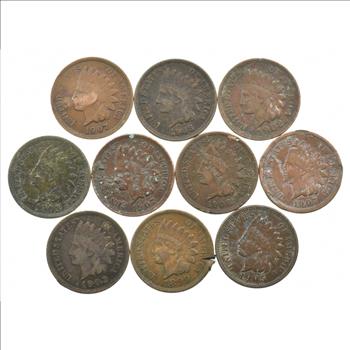 Lot of 10 - 1900-1909 Better Detail Indian Head Cents - Collection ...
