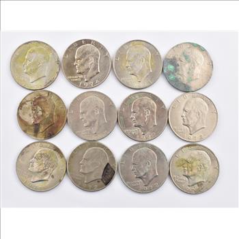 Lot of 12 EISENHOWER Ike Dollars 1972-1978 Collection | Property Room
