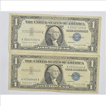 Lot of 1957-A & 1957-B $1.00 Silver Certicate Paper Money | Property Room