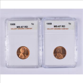 Lot of 2 Different SLABS - Graded Coins | Property Room