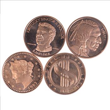 Lot of 4 .999 Fine Copper Rounds - Awesome way to collect! | Property Room