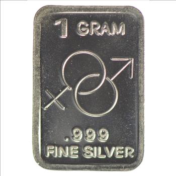 Male & Female Symbol - 1 Gram .999 Fine Silver Bar | Property Room