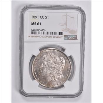 MS61 1891-CC Morgan Silver Dollar NGC | Property Room