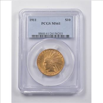MS61 1911 $10 Indian Head Gold Eagle PCGS | Property Room