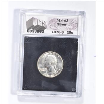 MS63 1976-S Washington Silver Bicentennial Quarter - Graded UGS ...