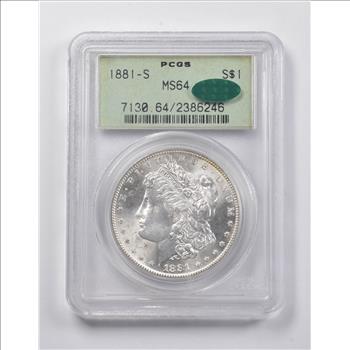 MS64 1881-S Morgan Silver Dollar CAC PCGS | Property Room