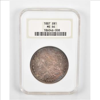 MS64 1887 Morgan Silver Dollar - Graded NGC | Property Room