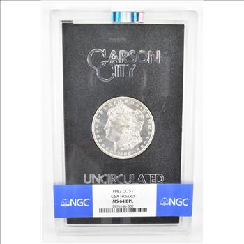 MS64 DPL 1882-CC Morgan Silver Dollar - GSA Hoard - Graded NGC ...