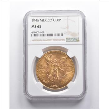 MS65 1946 Mexico Gold 50 Pesos NGC | Property Room