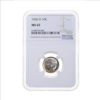 MS65 1956-D Roosevelt Dime - Graded NGC Toned | Property Room