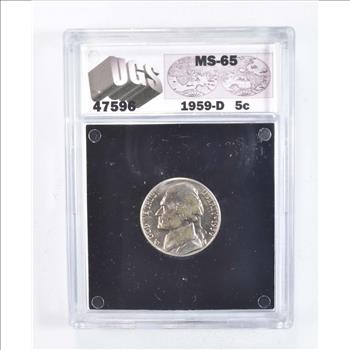 MS65 1959-D Jefferson Nickel Graded UGS | Property Room