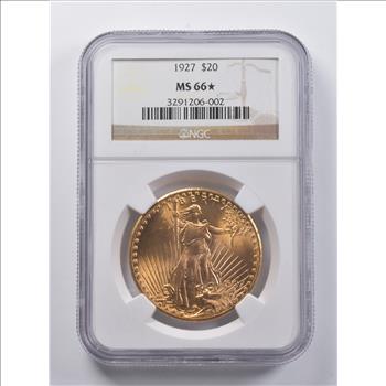 MS66* STAR 1927 $20 Saint-Gaudens Gold Double Eagle NGC | Property Room