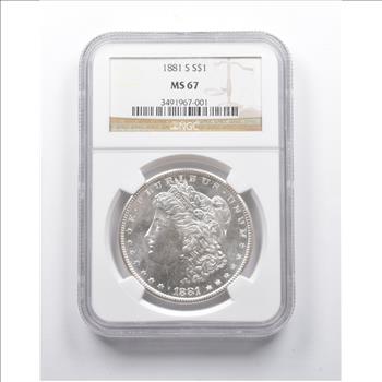 MS67 1881-S Morgan Silver Dollar NGC | Property Room