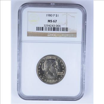 MS67 1980-P Susan B. Anthony Dollar - NGC Graded | Property Room