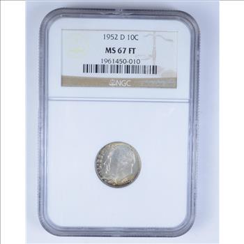MS67 FT 1952-D Roosevelt Dime - NGC Graded | Property Room