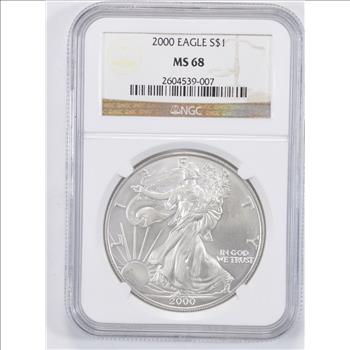 MS68 2000 American Silver Eagle - Graded NGC | Property Room
