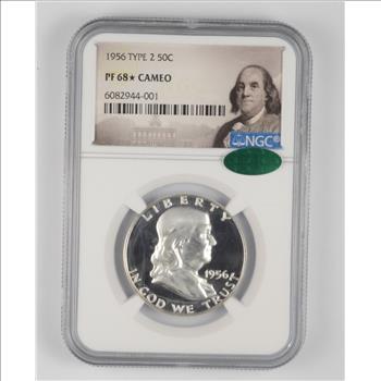 PF68* CAM 1956 Franklin Half Dollar - Type 2 - CAC - Graded NGC ...