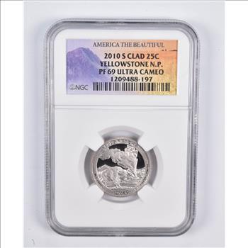 PF69 UCAM 2010-S Yellowstone National Park ATB Quarter - Graded NGC ...